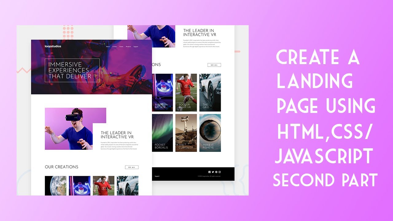 Loopstudios landing page from Scratch | HTML, CSS & JavaScript | part 2 responsive view
