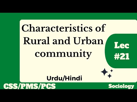 What are the Characteristics of Rural and Urban Community | Sociology Lectures in Urdu and Hindi