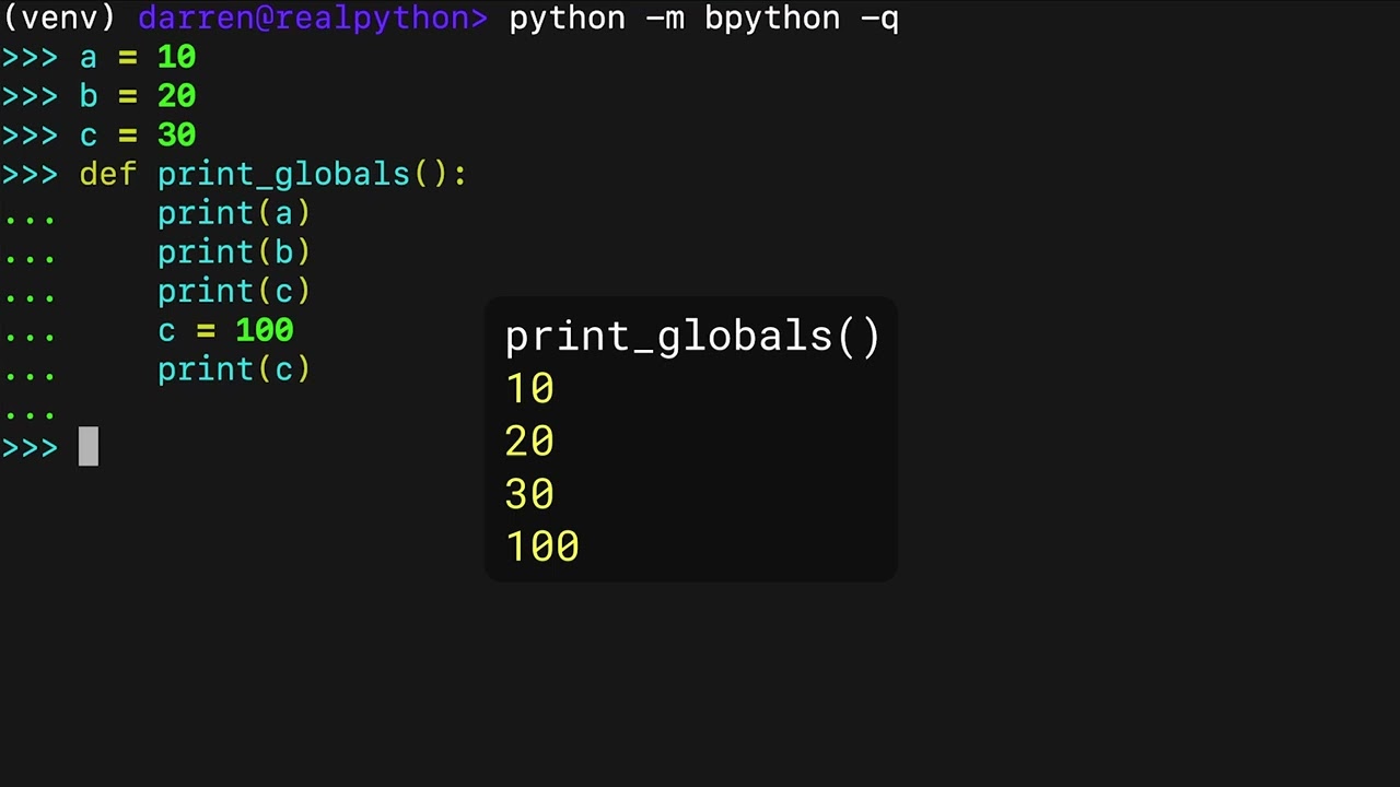 Using Global Variables in Python Functions