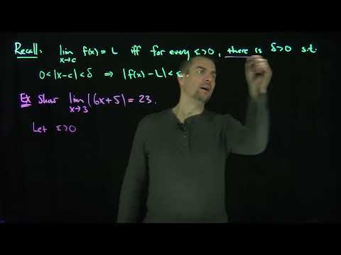 Using the Formal Definition of a Limit on a Linear Function