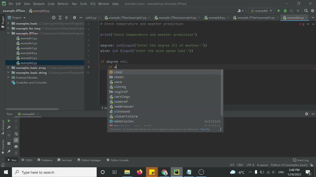 Check temperature and weather prediction using python - example 46