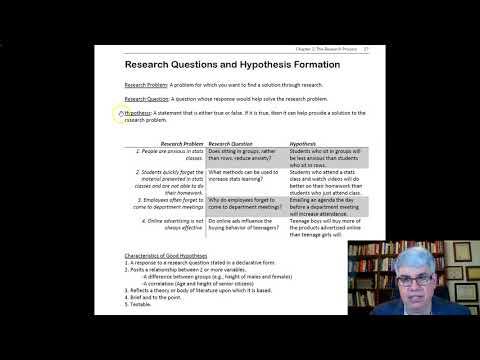 Research Problems, Questions, and Hypotheses