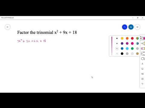 Factor the trinomial x2 + 9x + 18