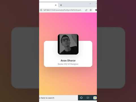 Animated CSS profile card UI | CSS hover animation #shorts