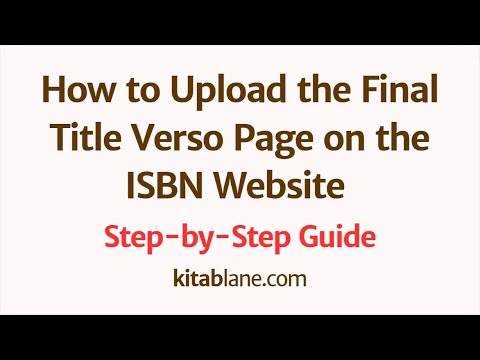 How to Upload Final Title Verso to Get ISBN Number in India | Kitablane