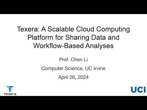 dkNET Webinar "Texera: A Scalable Cloud Computing Platform for Sharing Data & Workflow.." 04/26/2024