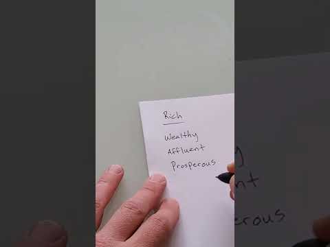 Rich - how many synonyms can u think of? #asmr #writing