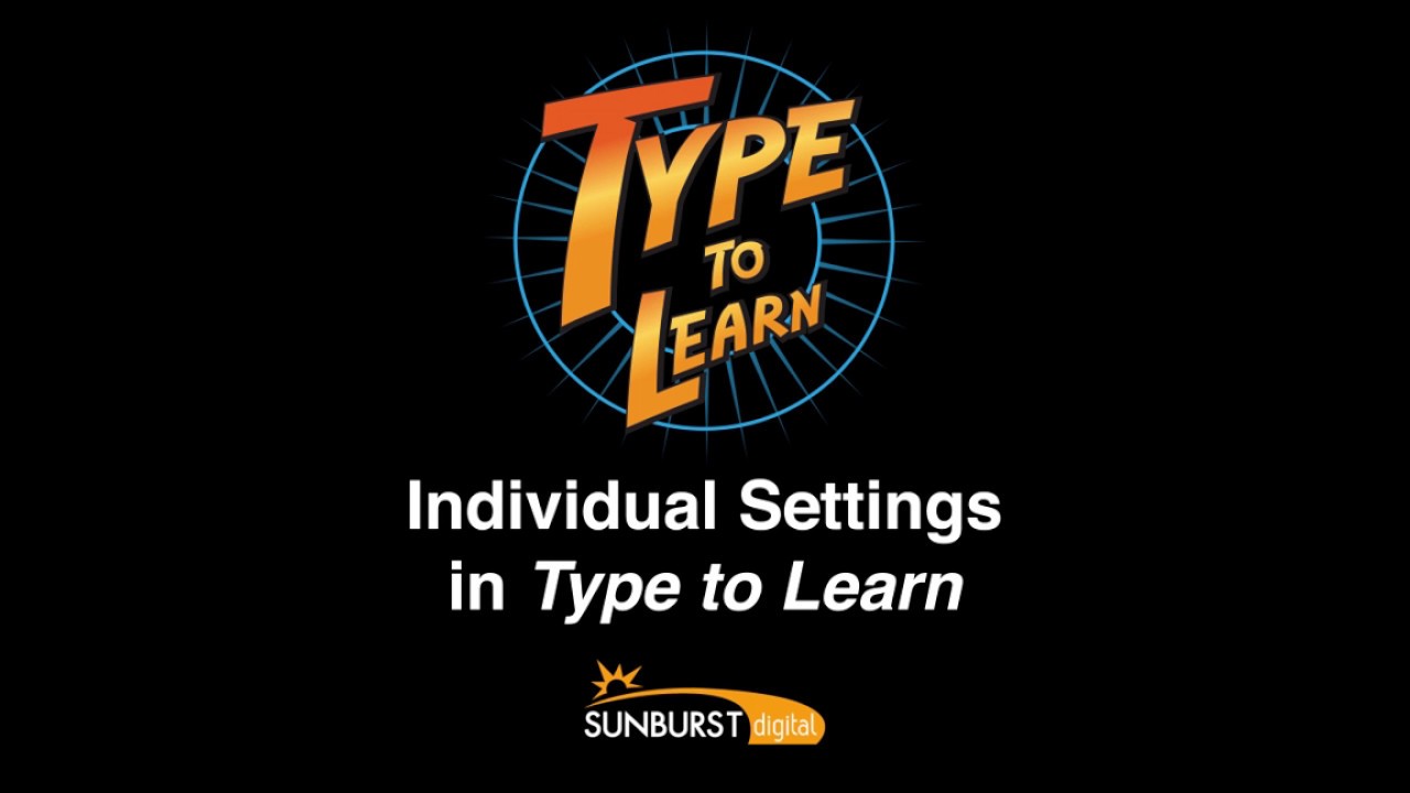 Type to Learn Training: Individual Settings