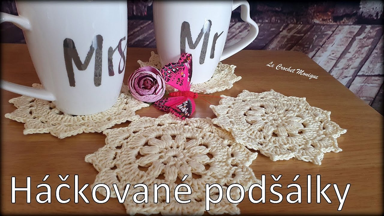 Háčkované podšálky/Crocheted Coasters (english subtitles)