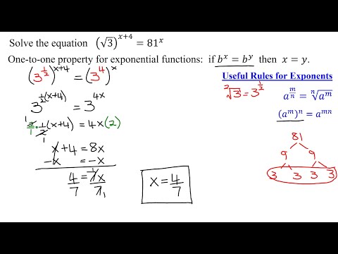 Solve Exponential Equation Using One-to-One Property of Exponential Functions (Base=3) EX2