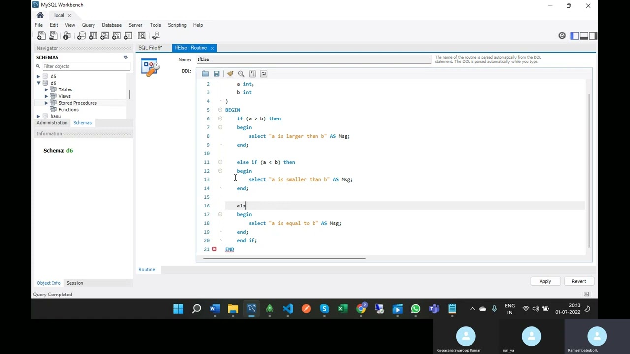 Part 22 - If Else Statements in MySQL