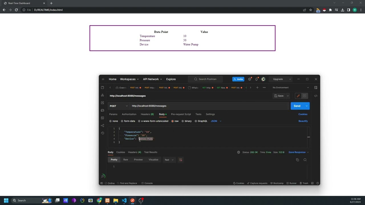 Java Spring API + WebSocket to Real Time Html css javascript websocket client