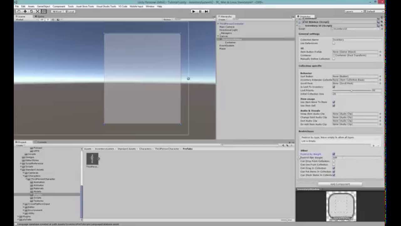 Unity - Inventory Pro - Video tutorial 1 - Getting started