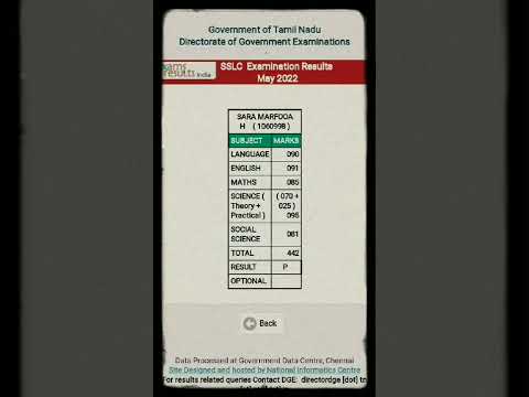10th public exam mark || sara marfooa || government school students || tips #shorts #reels #exam