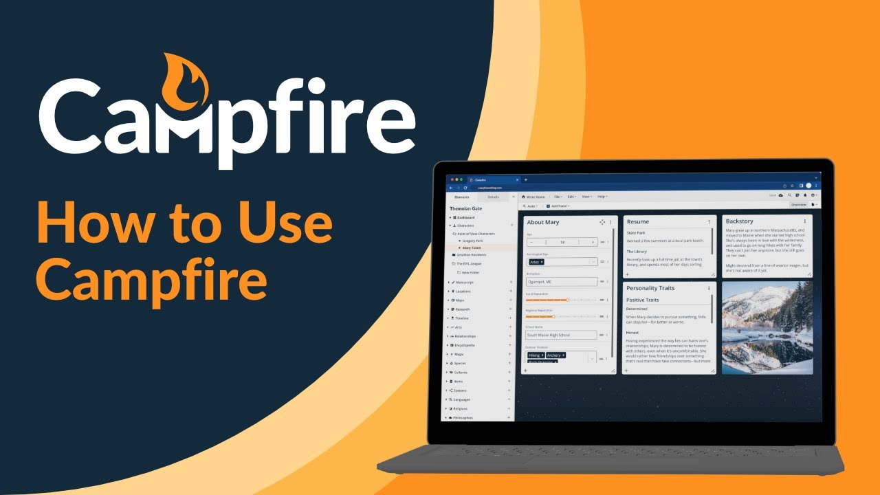 Campfire: Writing and Worldbuilding Tools | Navigation Tutorial