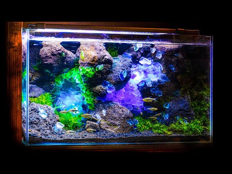 Glowing Crystal Gems Cave Aquarium (Underwater Fantasy Relaxing DIY Tutorial)