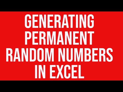 Generating permanent random numbers in Excel for Statistical Analysis