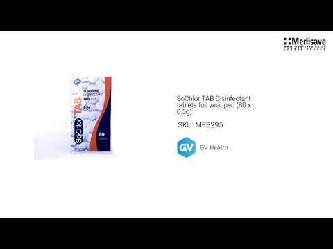 SoChlor TAB Disinfectant tablets foil wrapped 80 x 0 5g MFB295
