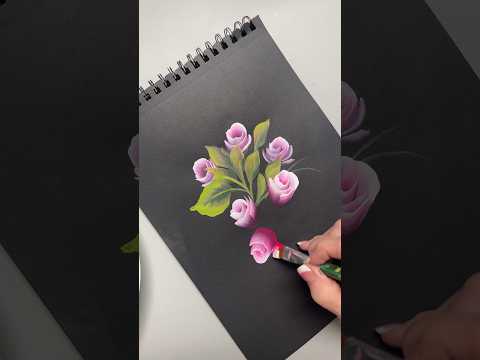 Quick and Easy rosebuds???? #onestroke #art #shorts