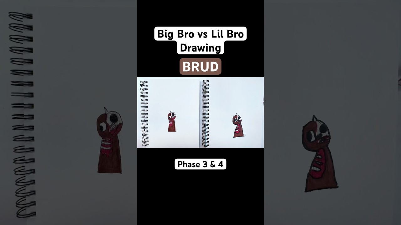 Drawing BRUD (Phase 3 & 4) from INCREDIBOX SPRUNKI!😳✍️ #sprunki #incredibox #incrediboxsprunki
