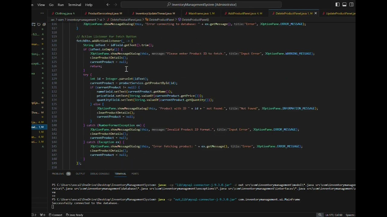 Inventory Management System-Java Project with JDBC