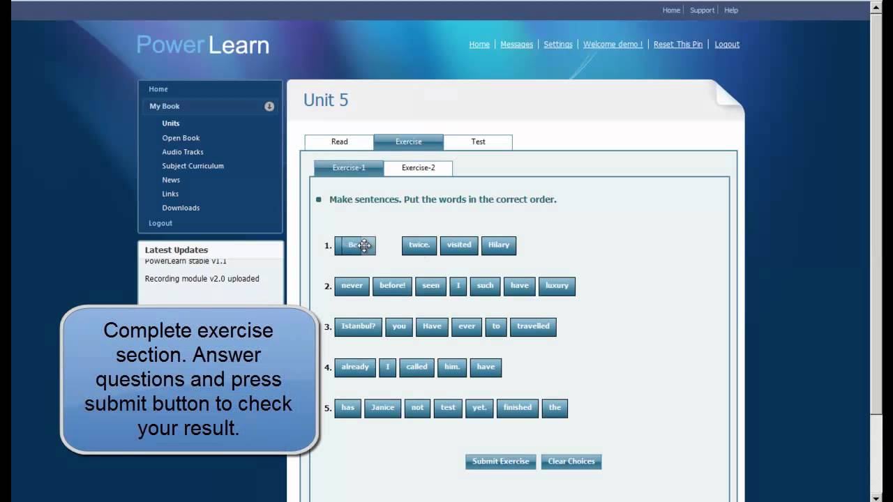 PowerLearn - Complete your grammar section