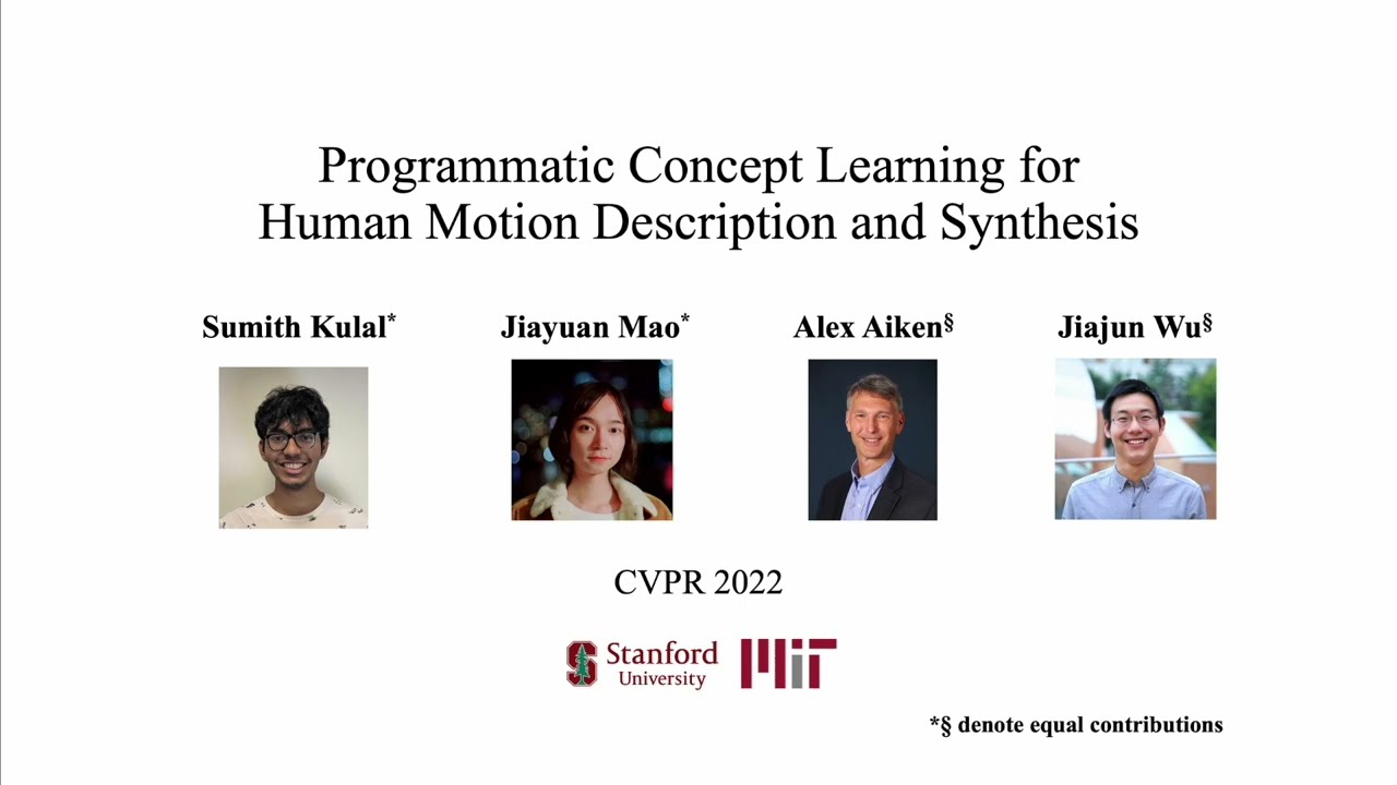 [CVPR 2022] Programmatic Concept Learning for Human Motion Description and Synthesis (short talk)