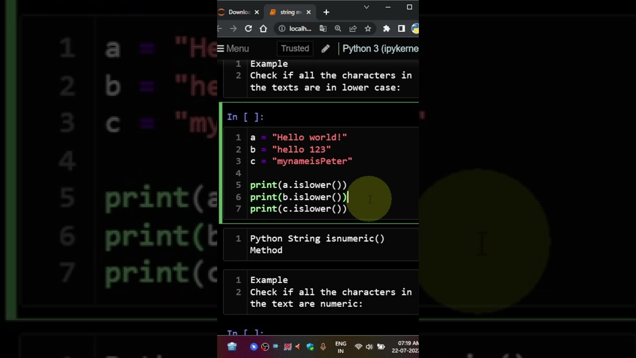islower string method python tamil #python #shorts