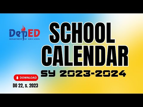 DepEd School Calendar for School Year 2023 - 2024 l DO 22, s. 2023 l Download Now!