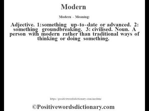 Modern definition | Modern meaning