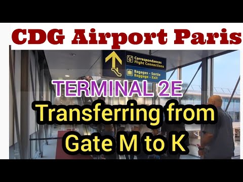 Charles De Gaulle Airport Terminal 2E Arrival / Transfer From Gate M to Gate K - Security. Paris CDG