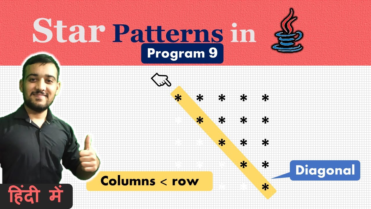 Star Pattern Program in Java - 9 | Coding Wallah