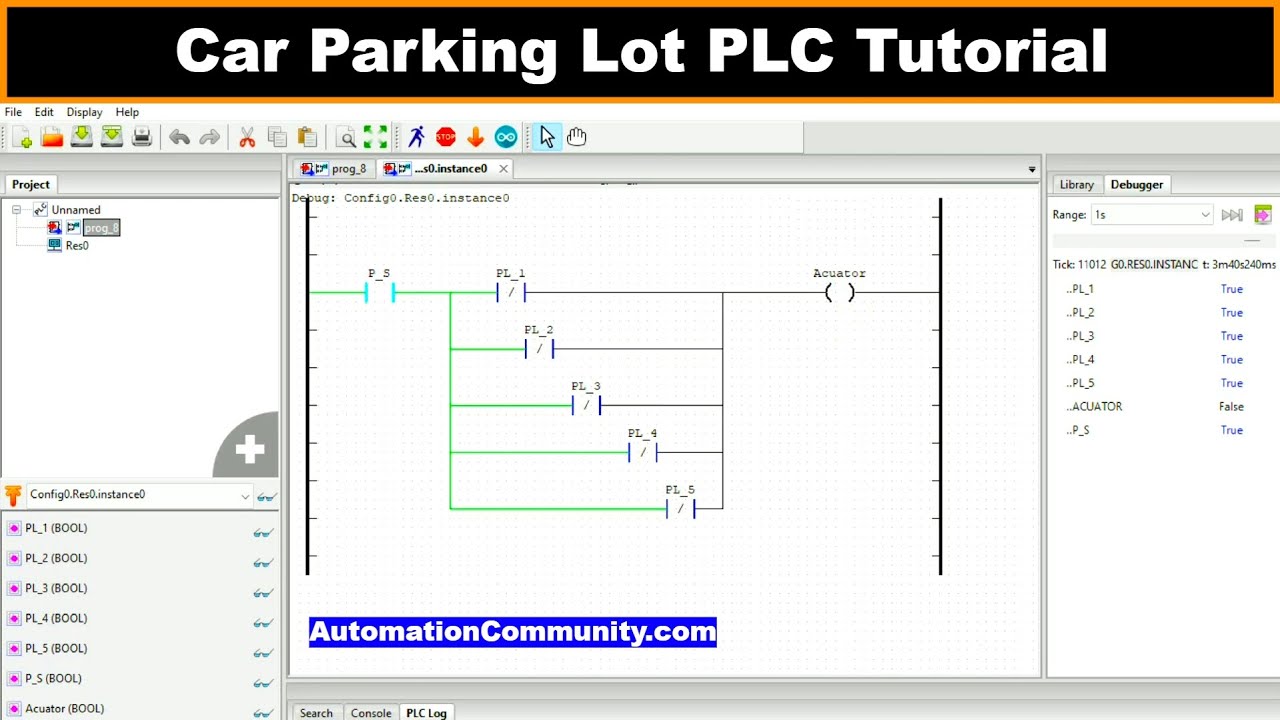 Car Parking Lot Automation PLC Tutorial in OpenPLC Software