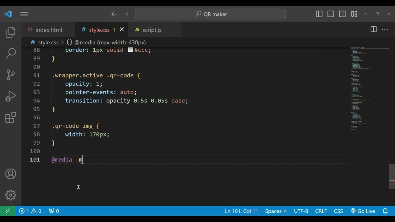 How To Make QR Code Generator Website Using HTML CSS And JavaScript(Source Code in Description)