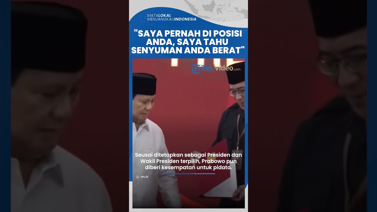Pidato Perdana Presiden Terpilih, Prabowo Sebut Pernah di Posisi AMIN ...