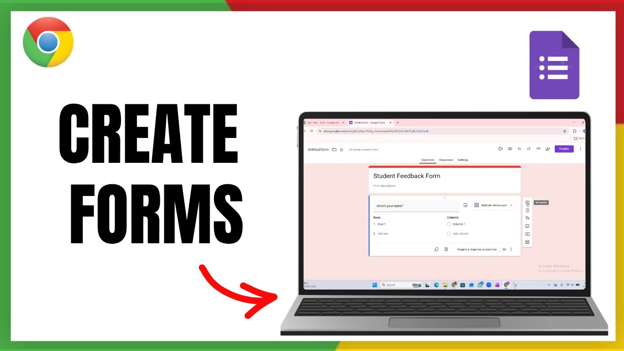 Google Form Setup for Student Feedback Form Tutorial