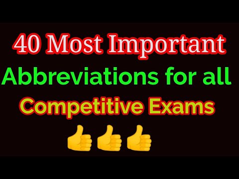 40 Most Important Abbreviations for all Competitive exams|Abbreviations in English|Full form
