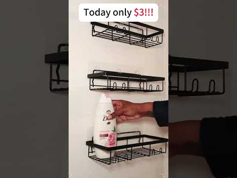 Upgrade your bathroom with adhesive shower caddy organizer #fok