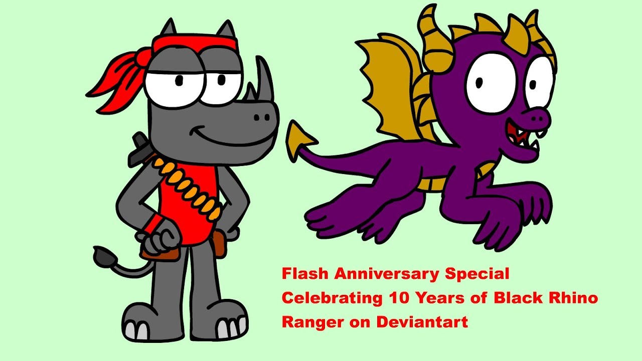 10th Anniversary of Black Rhino Ranger on Deviantart (Skylanders Flash Animated Special)