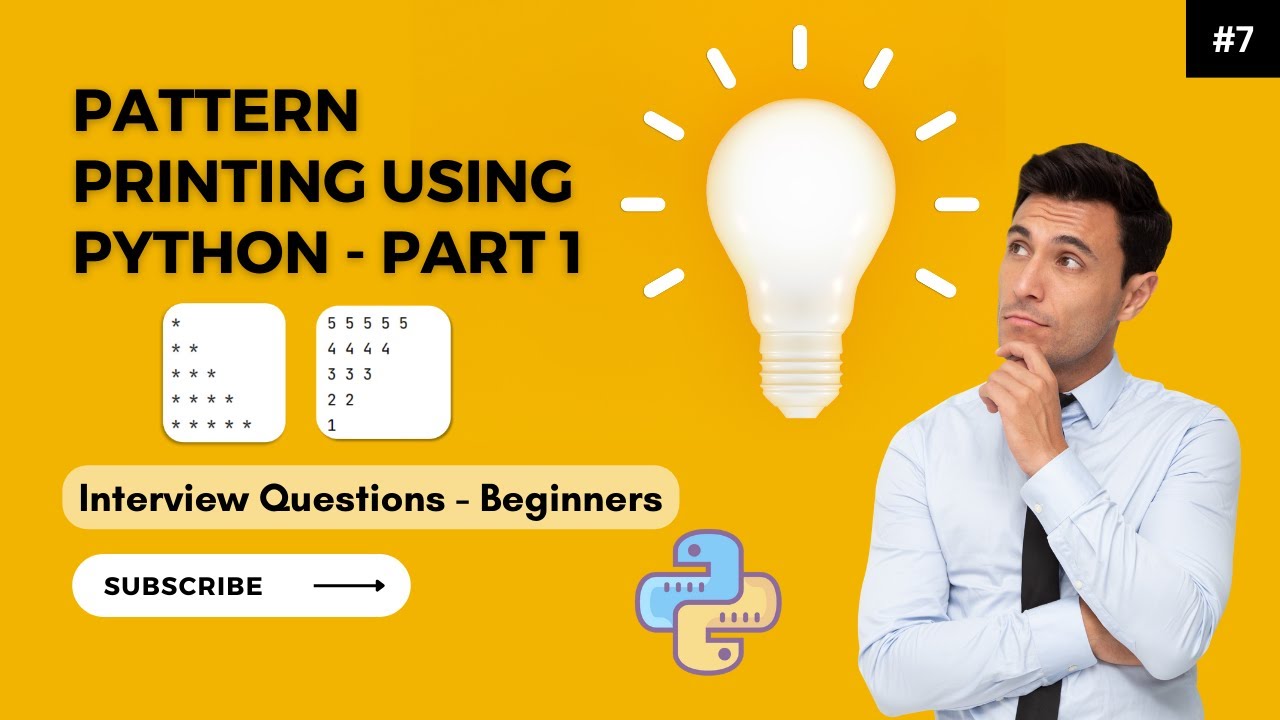 Pattern Printing Using Python | Best Approach | Python Interview Questions