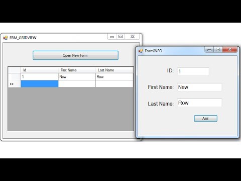 C# - How To Add Row To DataGridView From Another Form In C# [ with ...