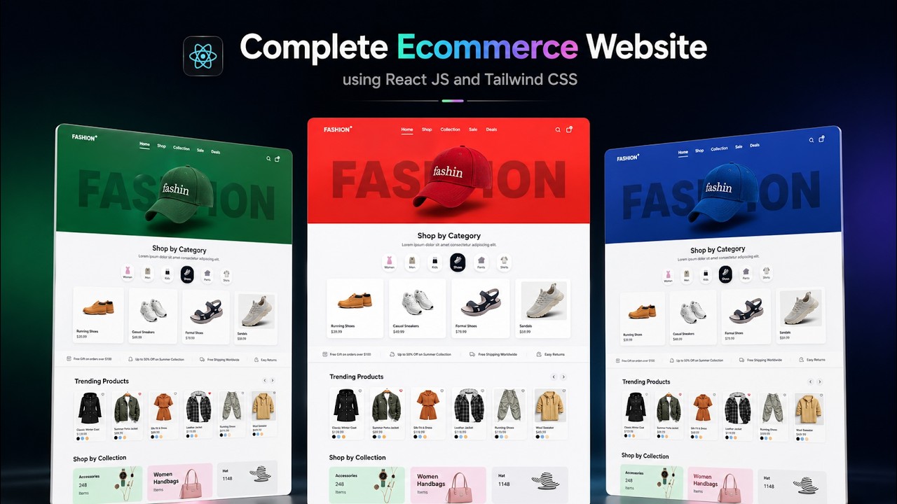 💥Complete Ecommerce Website using React JS and Tailwind CSS || Step by Step Tutorial