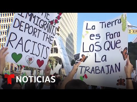 Los Ángeles: marcha contra las redadas y las deportaciones dictadas por Trump | Noticias Telemundo