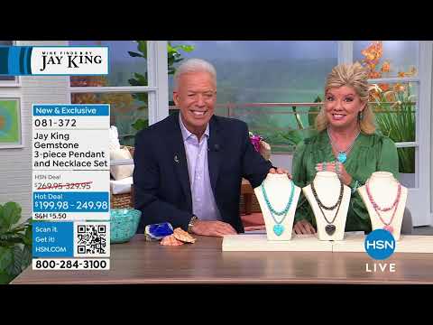 Jay King Compressed Turquoise 3piece Pendant and Necklac...