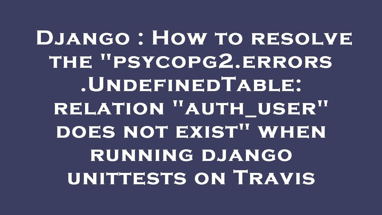 Django : How to resolve the 
