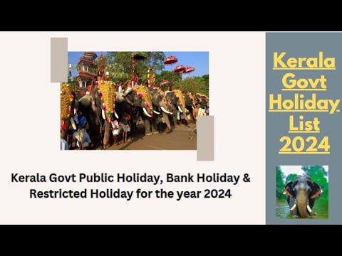 Kerala General Holidays List 2024 | Kerala State Government Holidays 2024