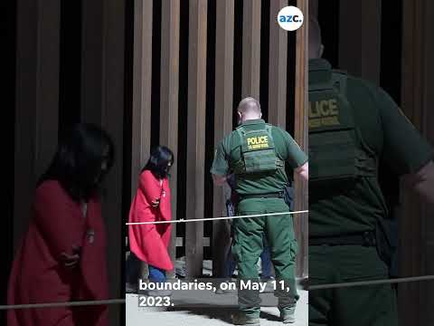 Migrants detained by US Border Patrol agents after crossing US-Mexico border