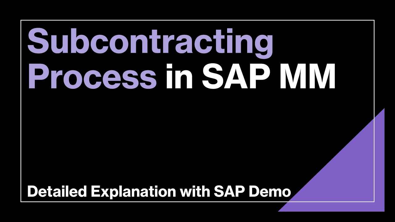 Subcontracting Process in SAP MM | Item Category 