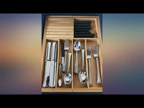 Bamboo Silverware Drawer Organizer Kitchen, Expandable Utensil Holder and Cutlery review