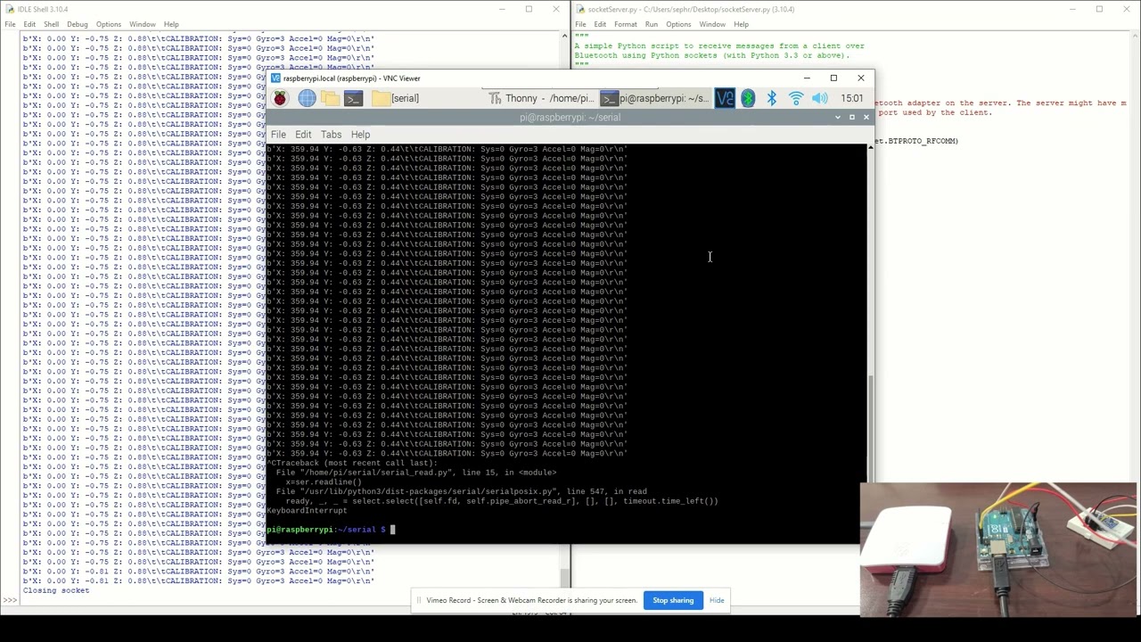 Raspberry PI UART to Bluetooth Python Sockets